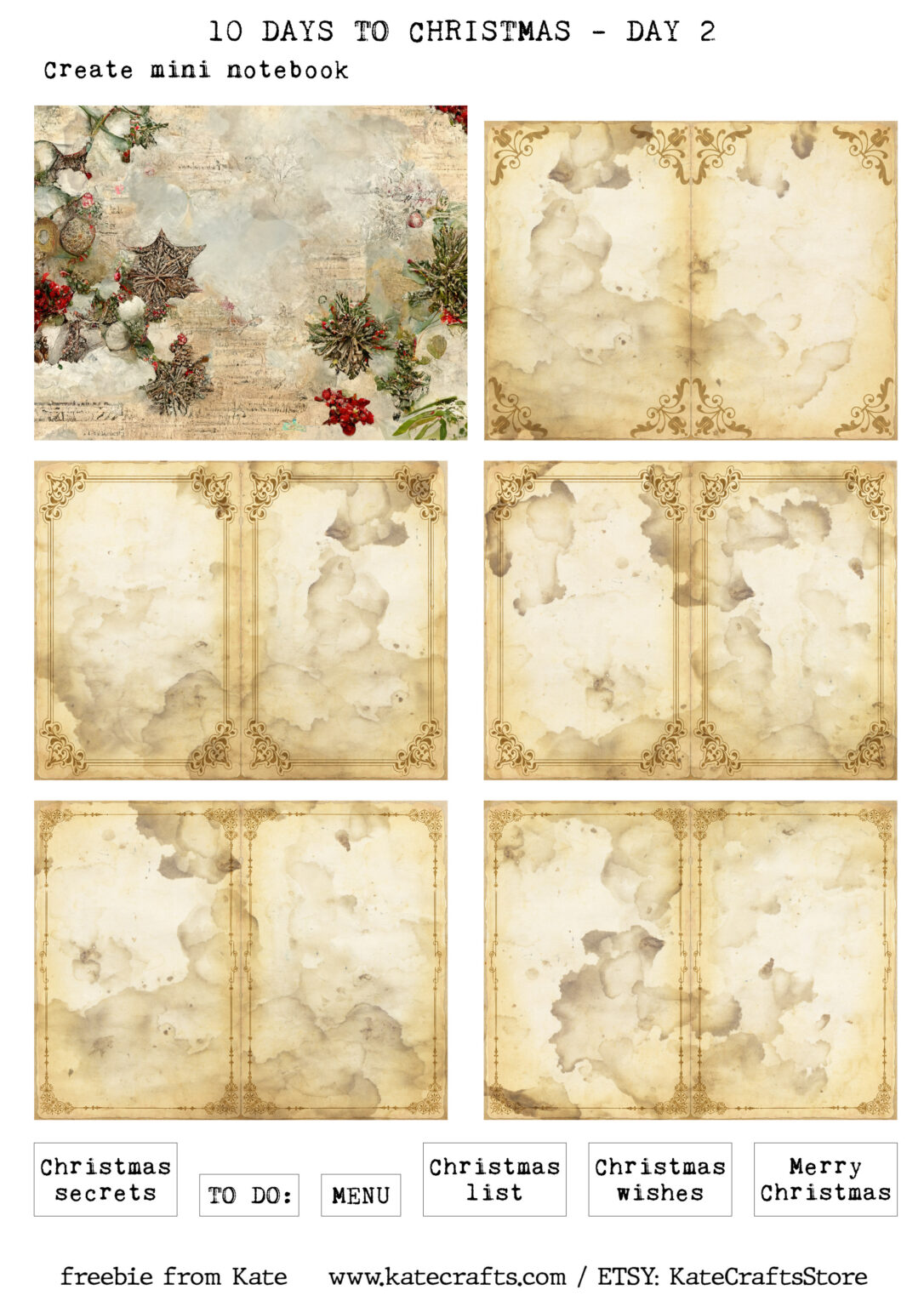 CHRISTMAS FREEBIE DAY 2 | Kate Crafts