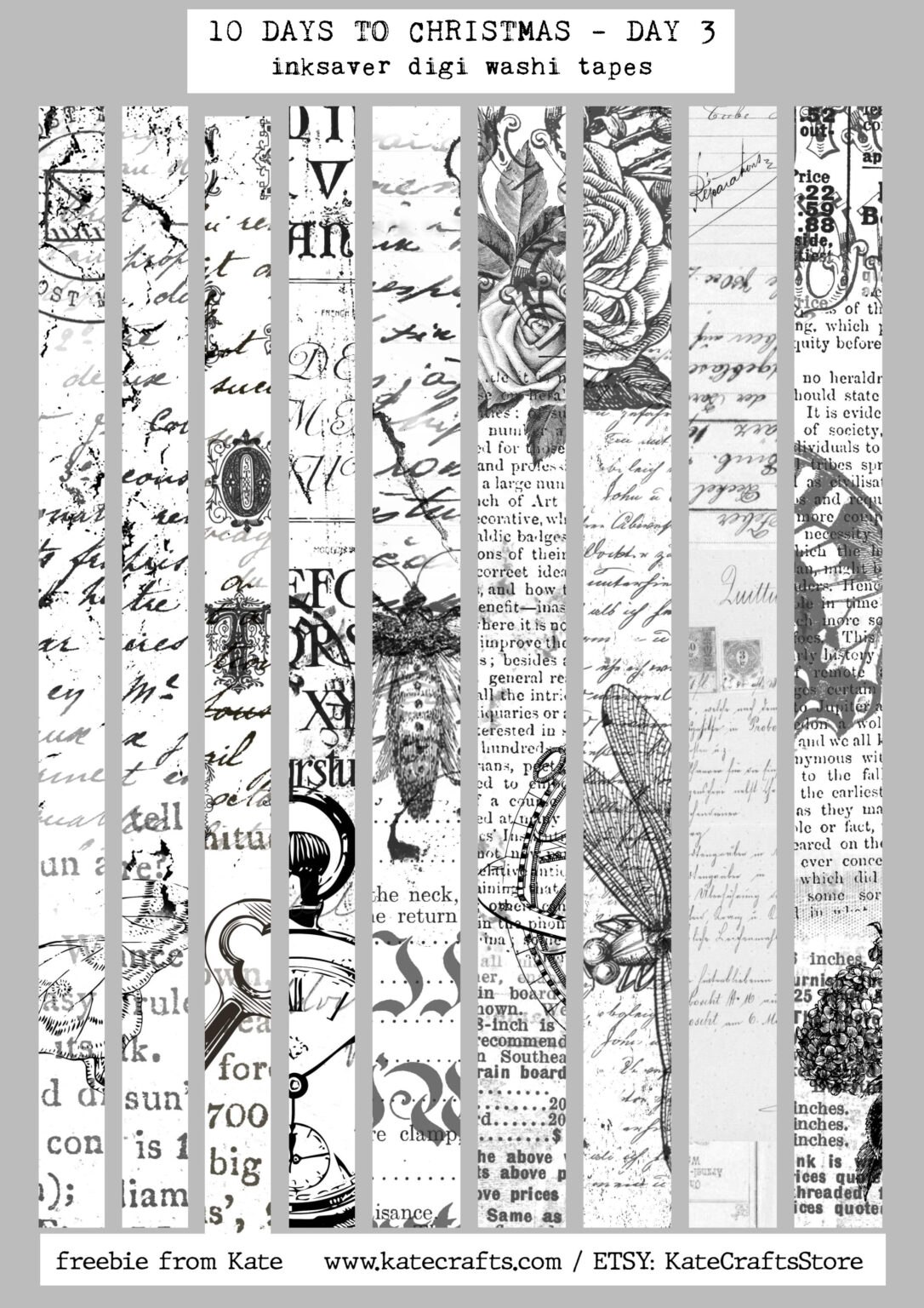 CHRISTMAS FREEBIE DAY 3 | Kate Crafts