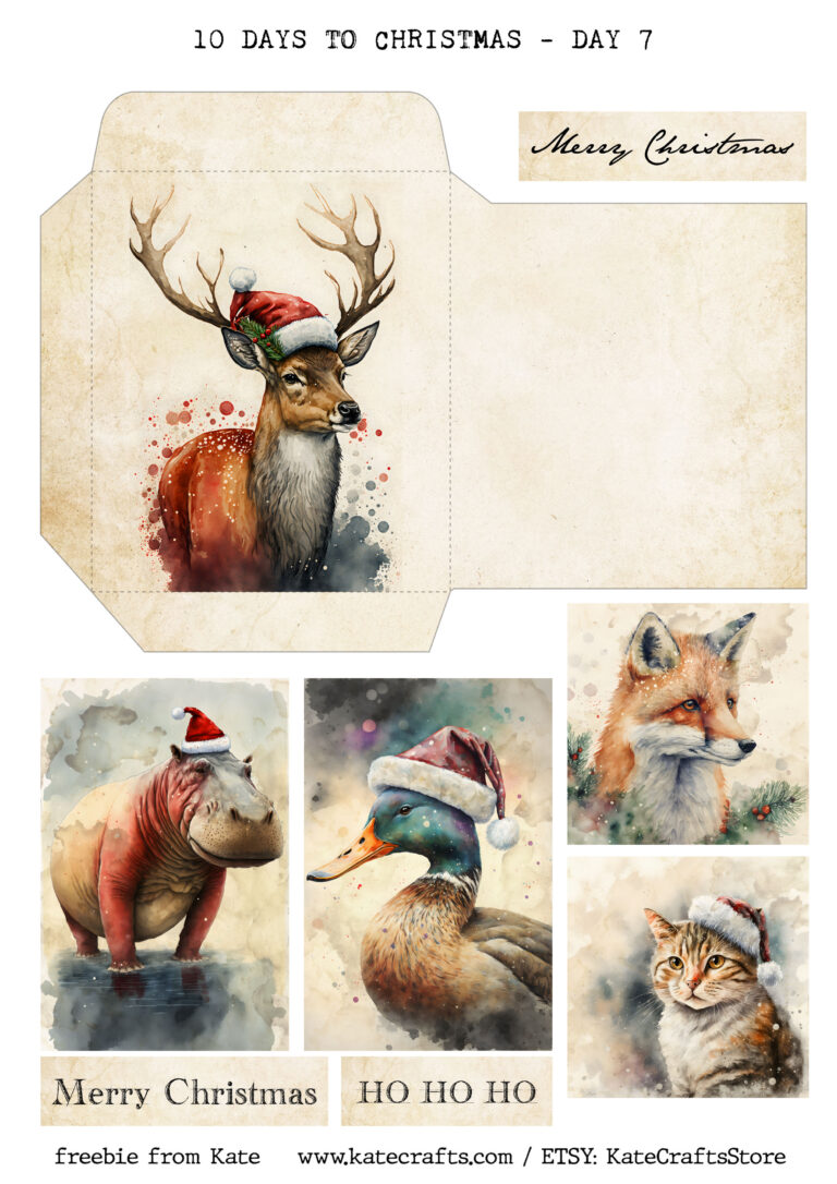 CHRISTMAS FREEBIE DAY 6 and 7 | Kate Crafts