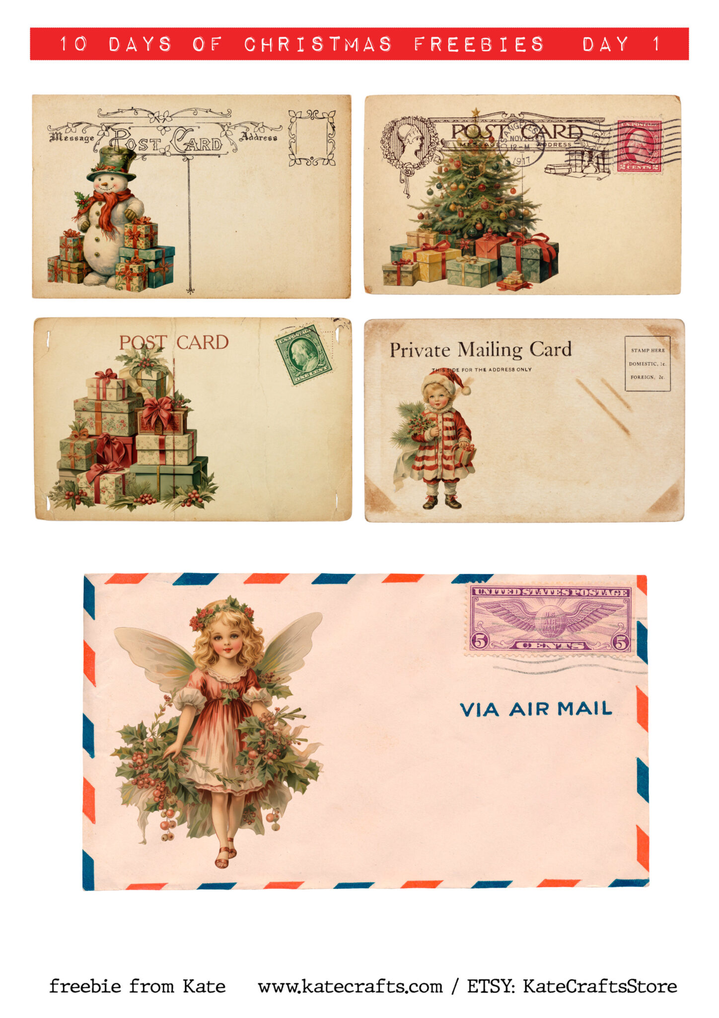 CHRISTMAS freebies day 1 | Kate Crafts